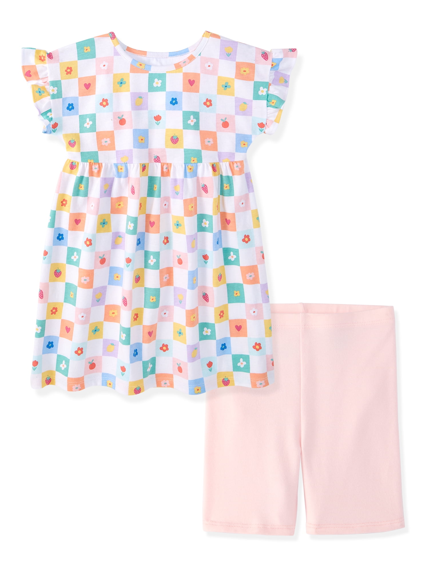Garanimals Newborn, Baby & Toddler Girl Cotton 2-Piece Set, Short ...