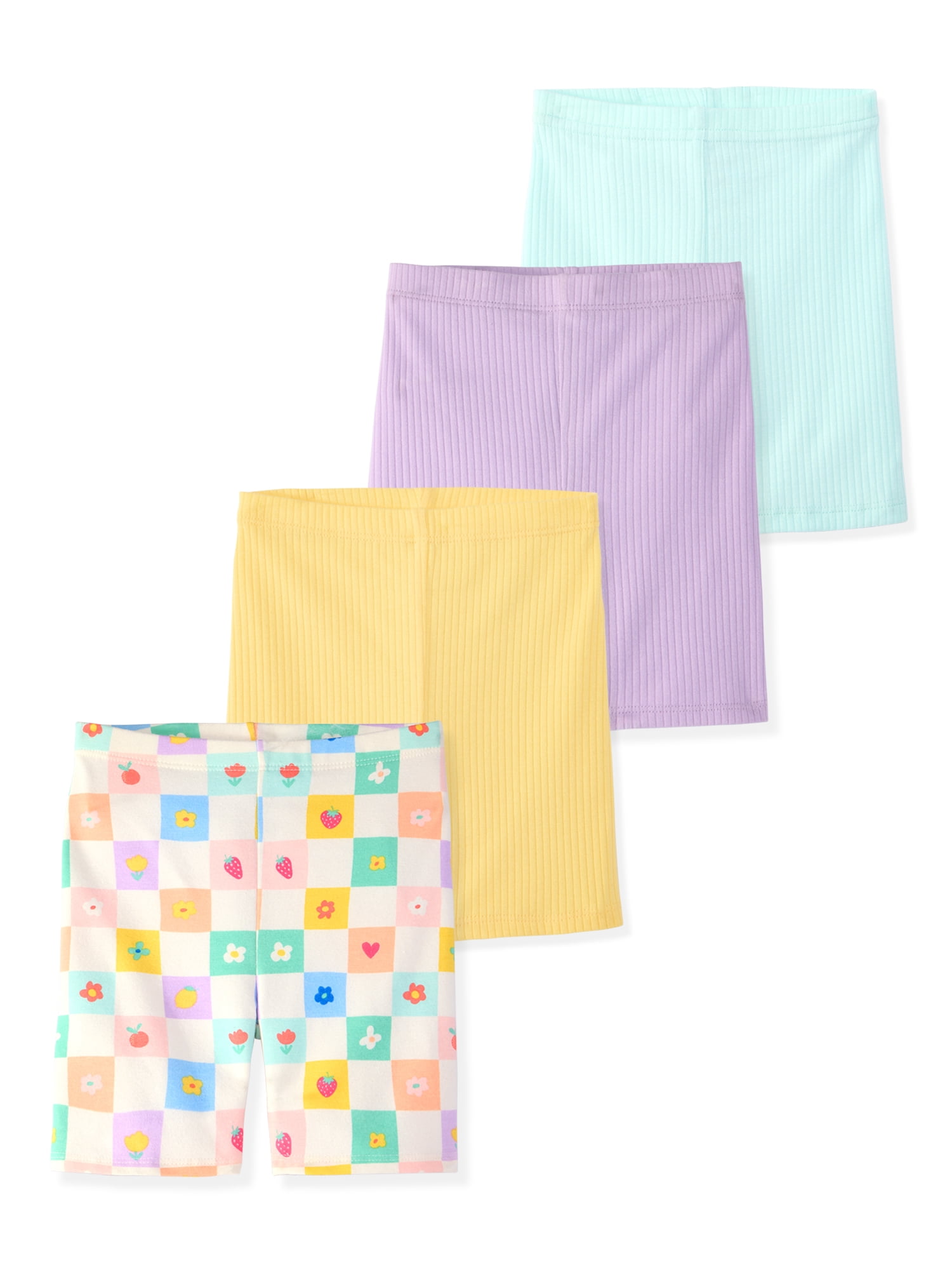Garanimals Newborn, Baby & Toddler Girl Ribbed Cotton Biker Shorts ...