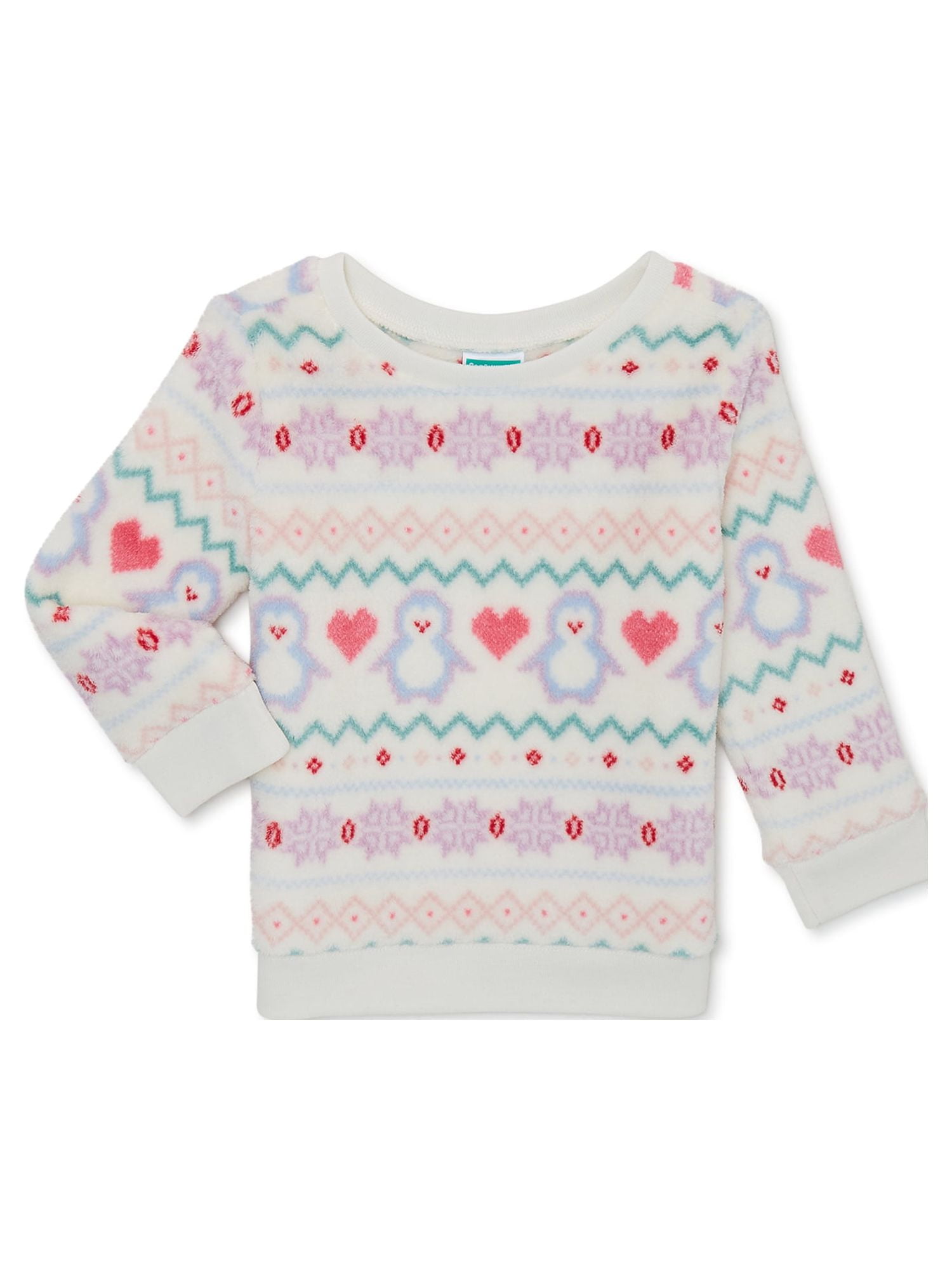 Garanimals Baby and Toddler Girls Faux Fur Top with Long Sleeves, Sizes ...