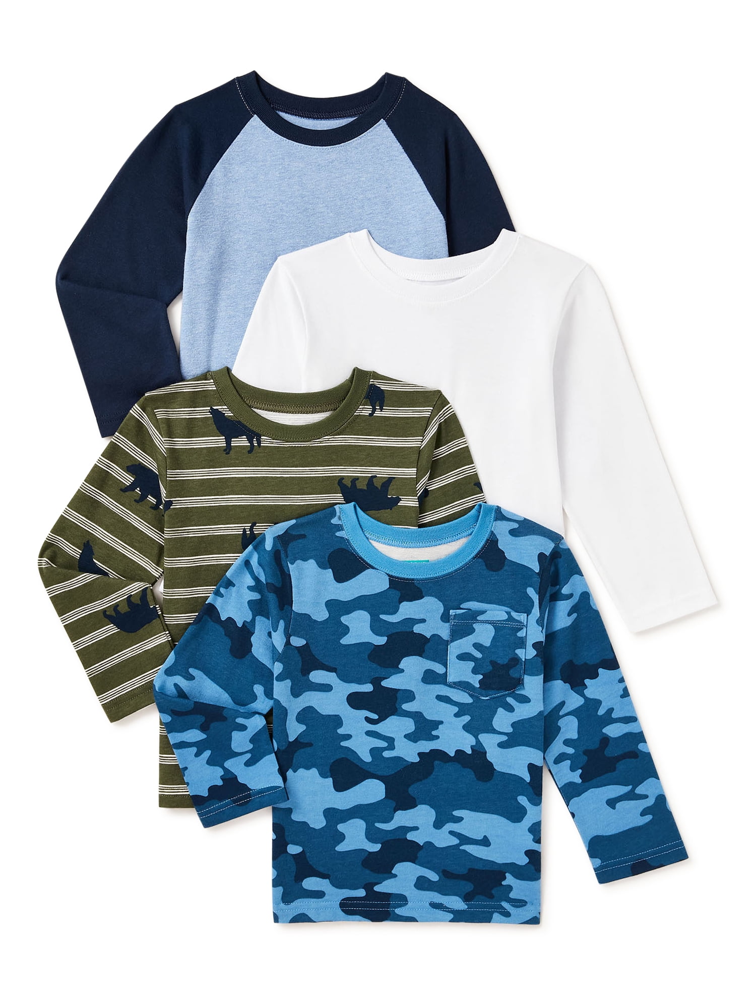 Garanimals Long Sleeve Raglan Regular T-Shirt (Infant or Toddler) 4 ...