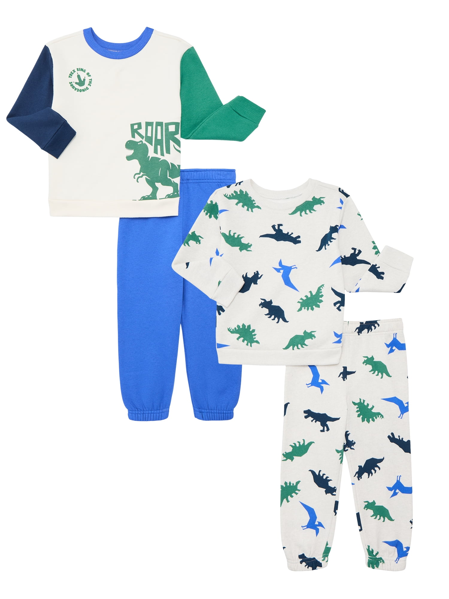 Garanimals Toddler Boy 4-Piece Fleece Sweatshirt & Jogger Outfit Set ...