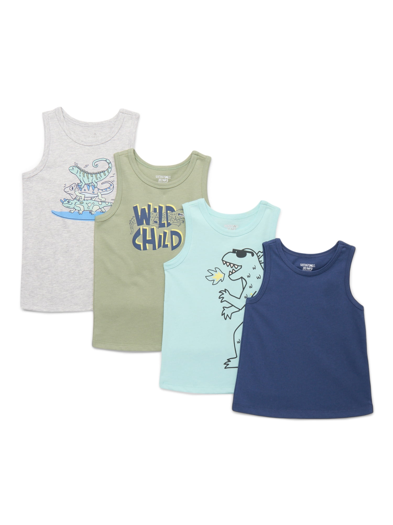 Garanimals Toddler Boy Dotcom Exclusive Tanks Multipack, 4-Pack, Sizes ...