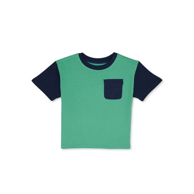 Garanimals Toddler Boy Short Sleeve Colorblock Pocket T-Shirt, Sizes ...