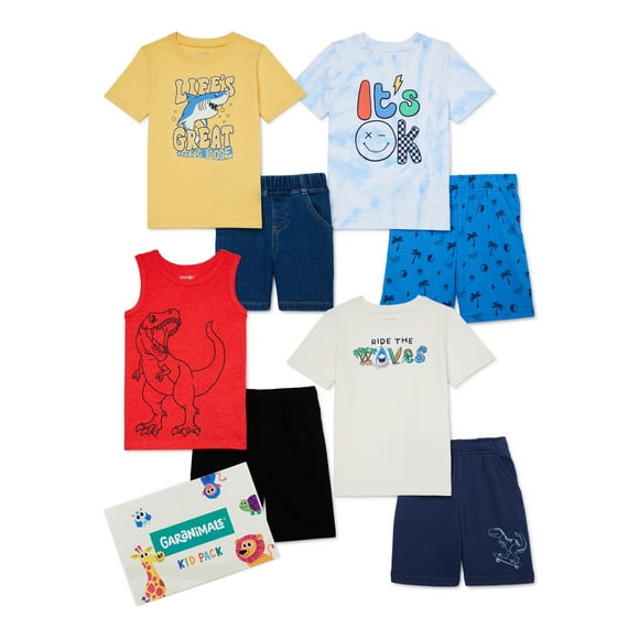 Garanimals Toddler Boys Mix and Match Kid Pack Outfit Set, 8-Piece ...