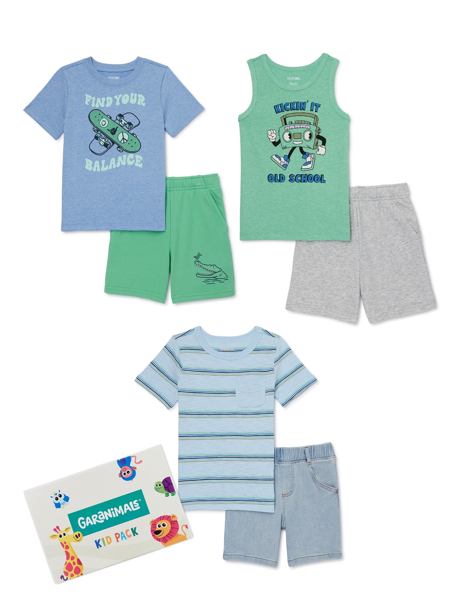 Garanimals Toddler Boys' Clothing Set 6-Piece Mix and Match Outfits ...