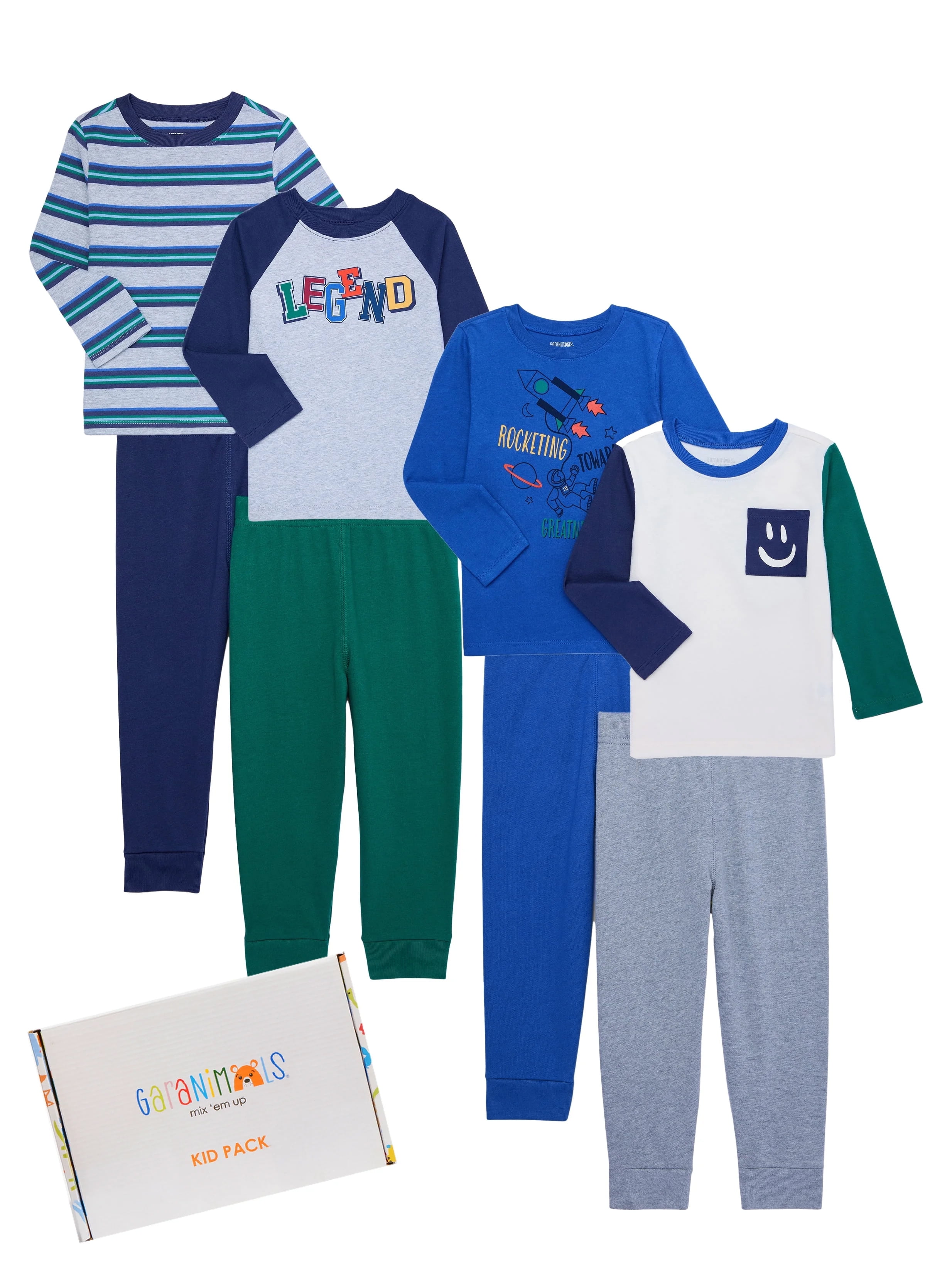 Garanimals Toddler Boys Mix and Match Outfits Kid-Pack, 8-Piece, Sizes ...