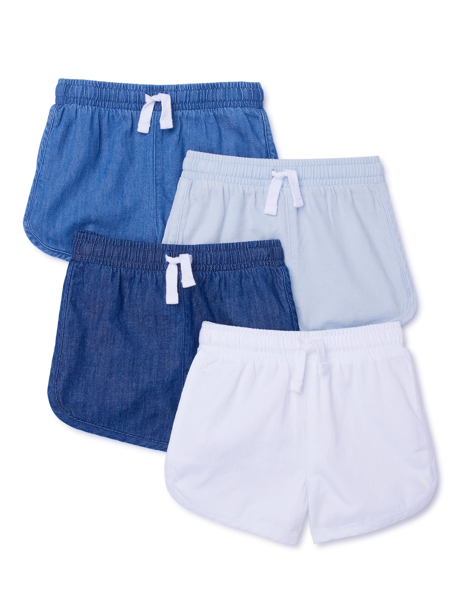 Garanimals Toddler Girl Denim Dolphin Shorts Multipack, 4-Pack, Sizes ...