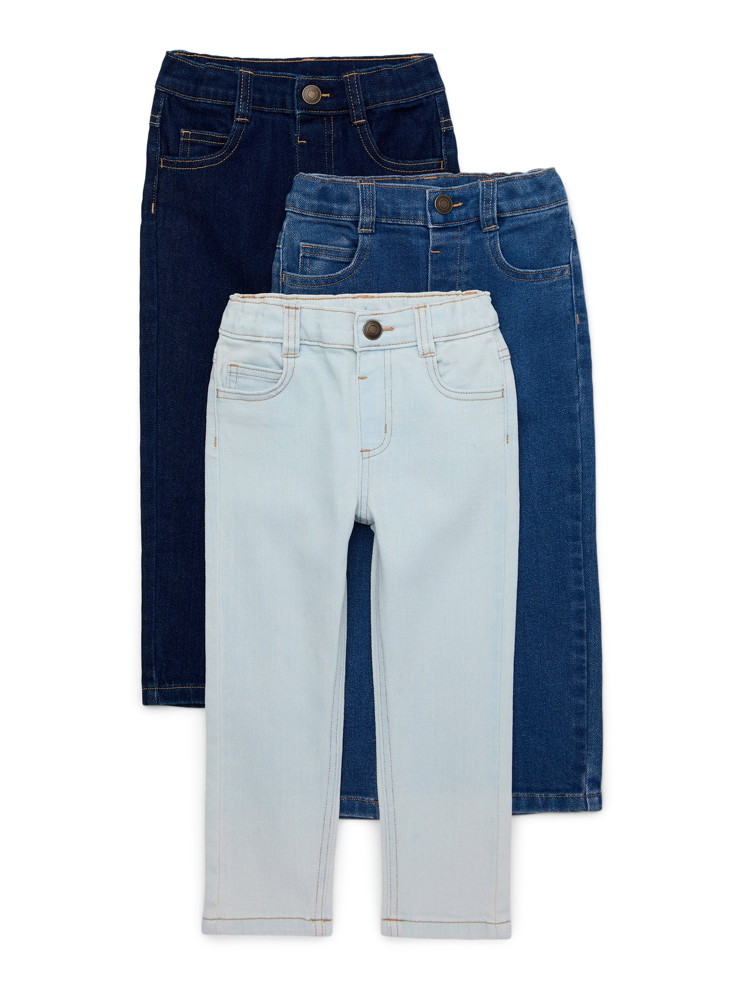 Garanimals Toddler Girl Denim Pants Multipack, 3-Pack, Sizes 12M-5T ...