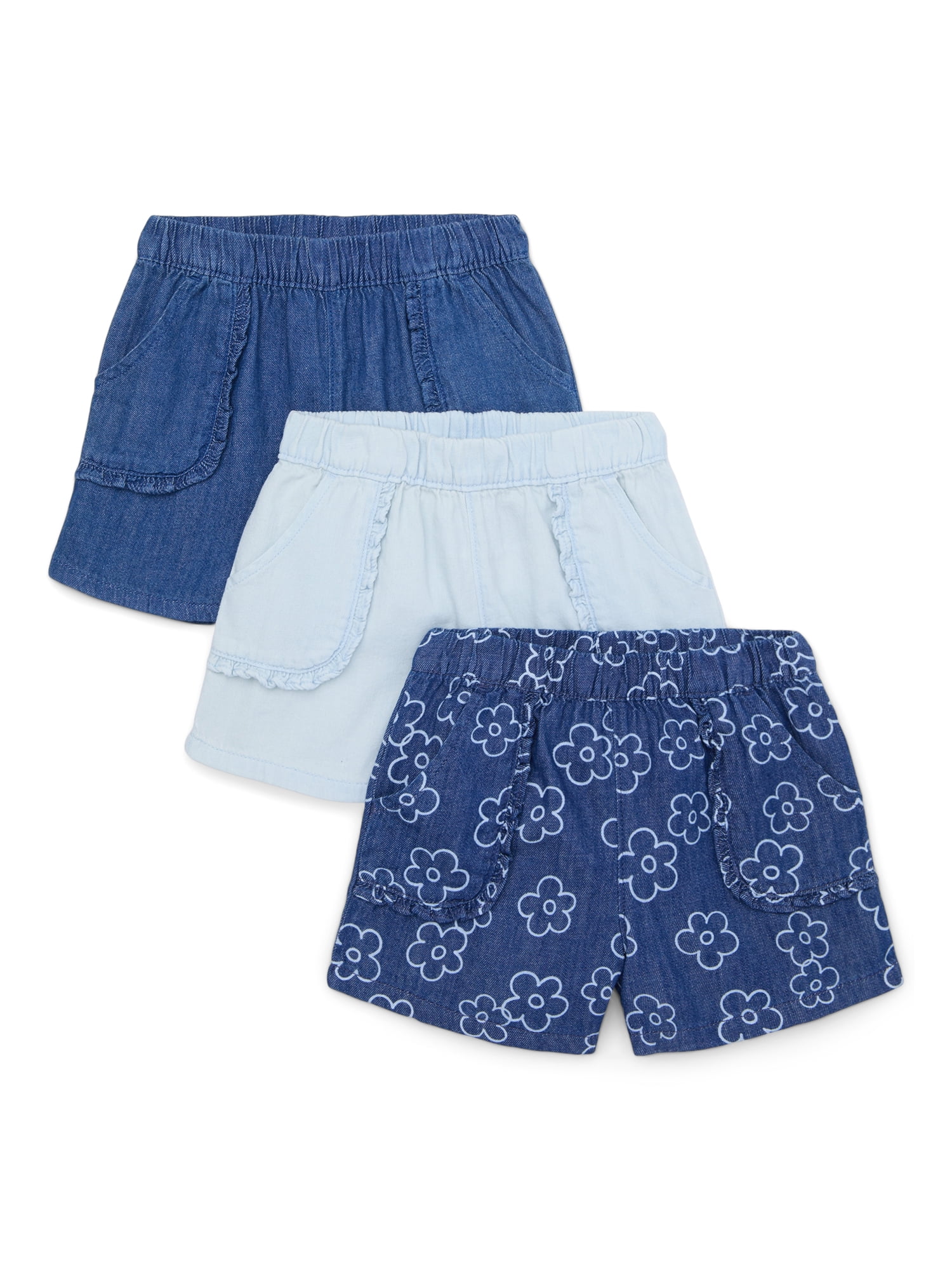 Garanimals Toddler Girl Denim Shorts, 3-Pack, Sizes 18M-5T - Walmart.com