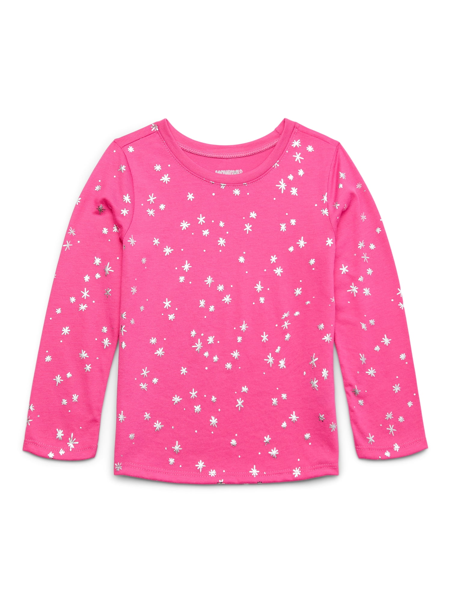 Garanimals Toddler Girl Metallic Foil Print Tee with Long Sleeves ...