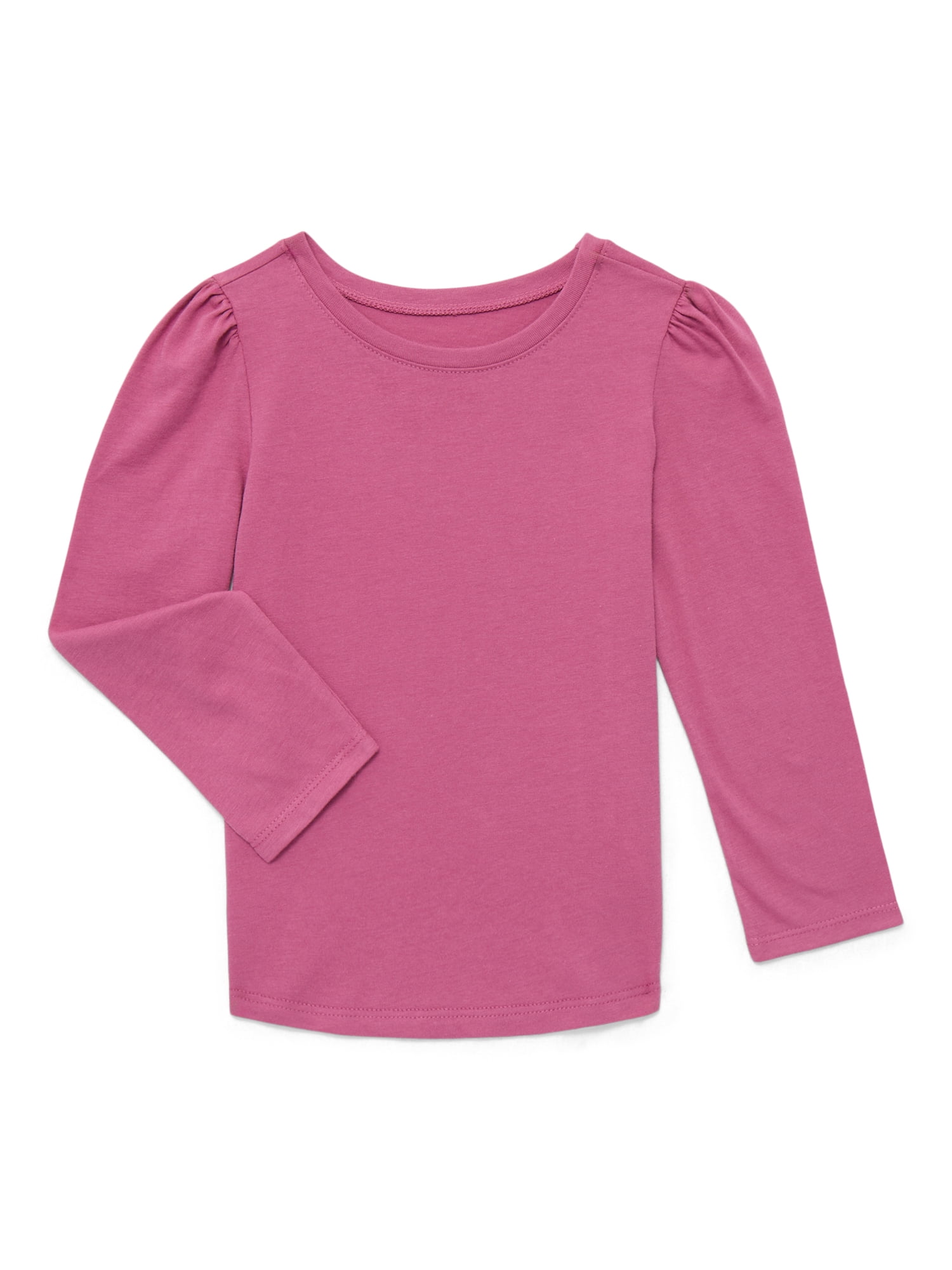 Garanimals Toddler Girl Long Puff Sleeve Solid T-Shirt, Sizes 18M-5T ...