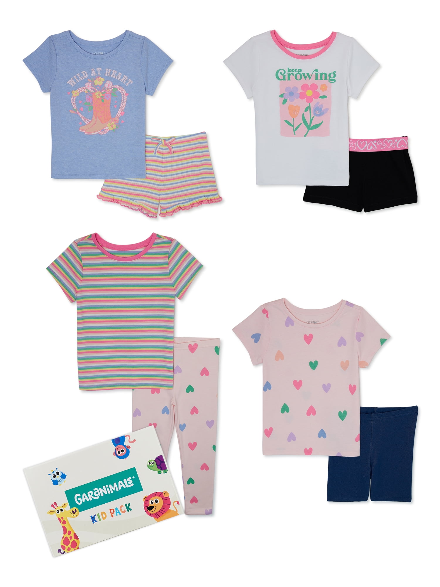 Garanimals Toddler Girl Mix and Match Outfits Kid-Pack, 8-Piece, Sizes ...