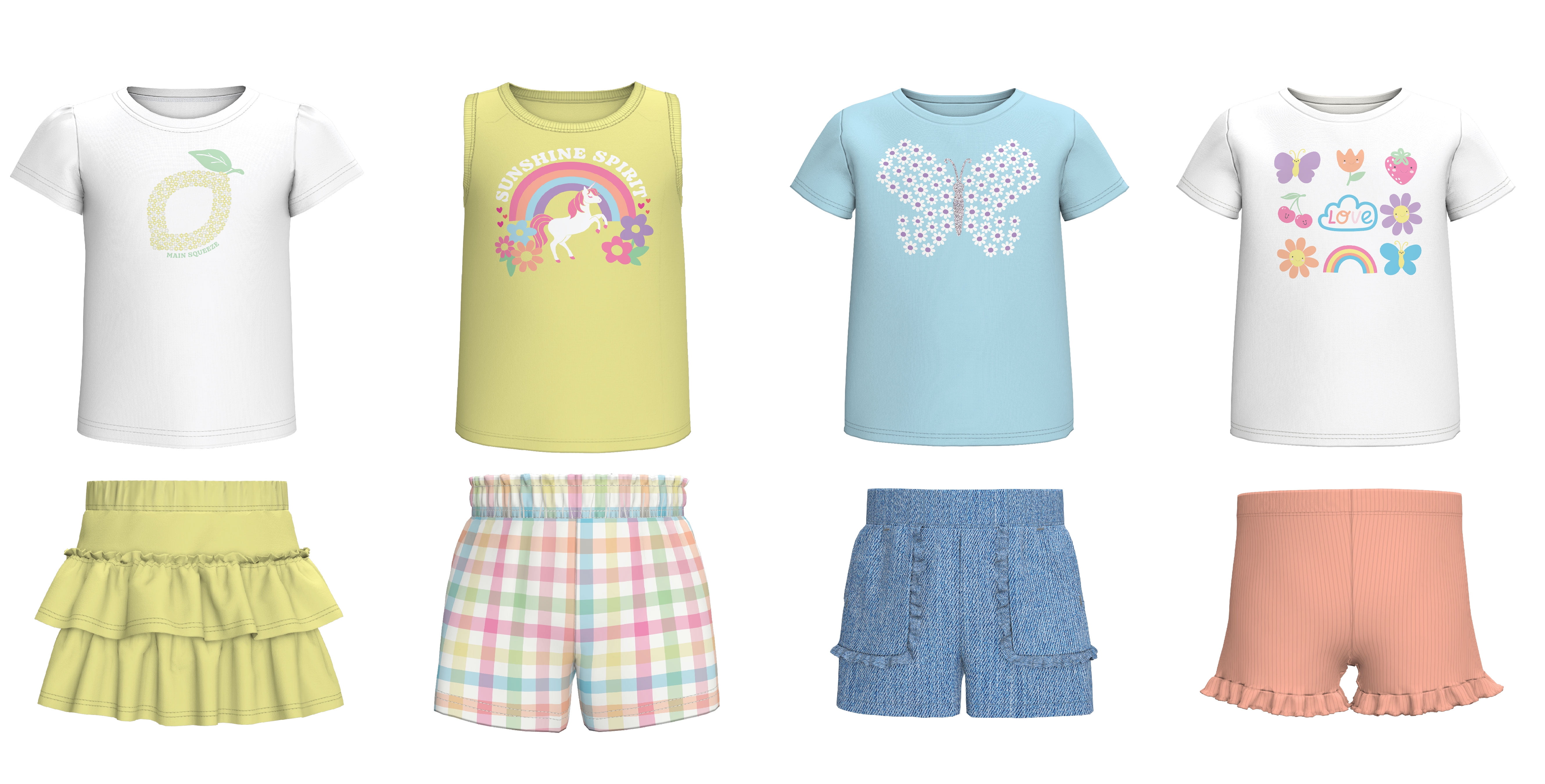 Garanimals Toddler Girl Mix and Match Outfits Kid-Pack, 8-Piece, Sizes ...