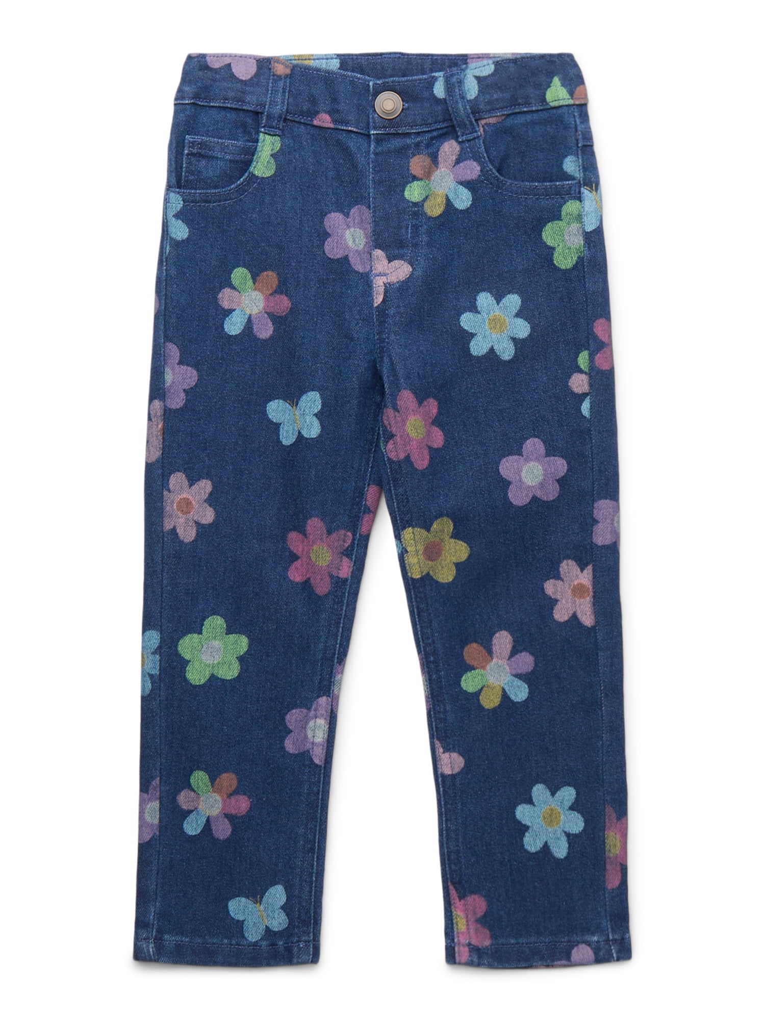 Garanimals Toddler Girl Print Straight Denim Pants, Sizes 12M-5T ...