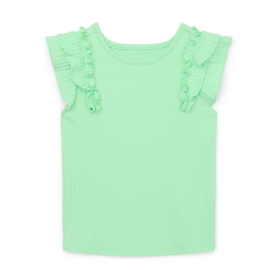 Garanimals Toddler Girl Ruffle Sleeve Rib Top, Sizes 18M-5T - Walmart.com