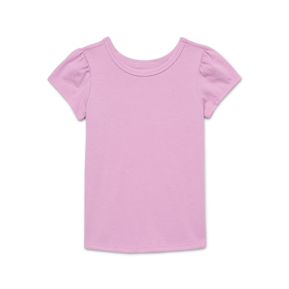 Garanimals Toddler Girl Short Puff Sleeve Solid T-Shirt, Sizes 18M-5T ...