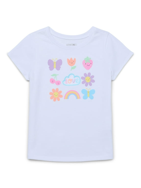 Garanimals Toddler Girl Short Sleeve T-Shirt with Sequin Detail, Sizes ...
