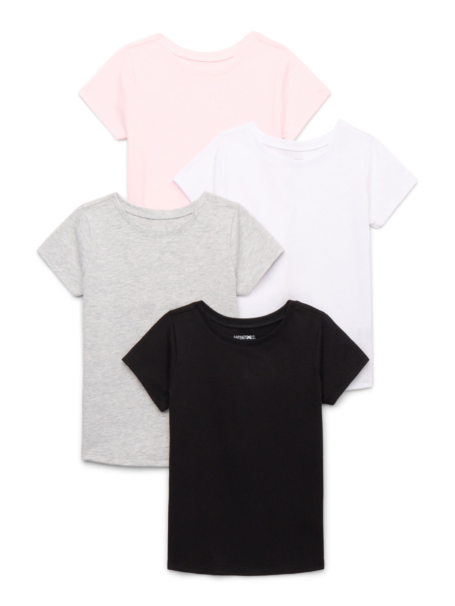 Garanimals Toddler Girl Core Short Sleeve Tees Multipack, 4-Pack, Sizes ...