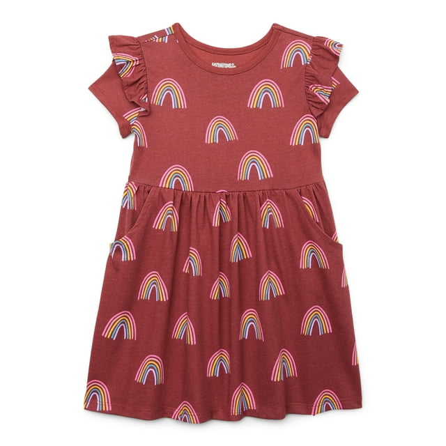 Garanimals Toddler Girls Flutter Sleeve Print Dress, Sizes 18M-5T ...