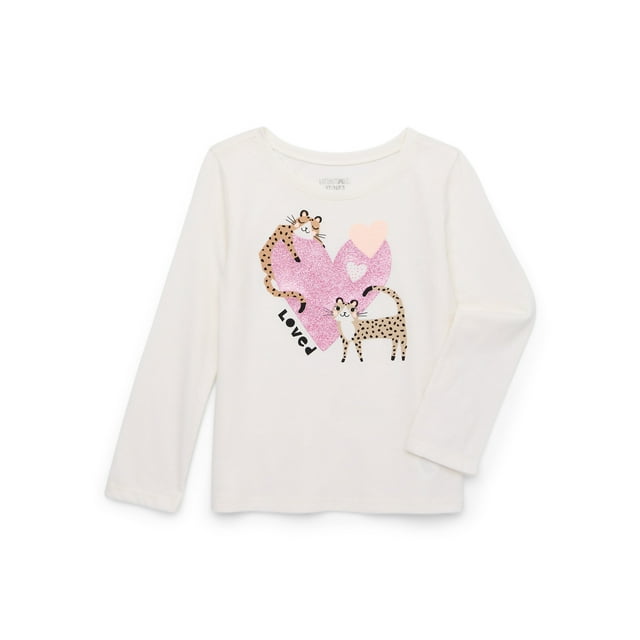 Garanimals Toddler Girls Raglan Tee with Long Sleeves, Sizes 18M-5T ...