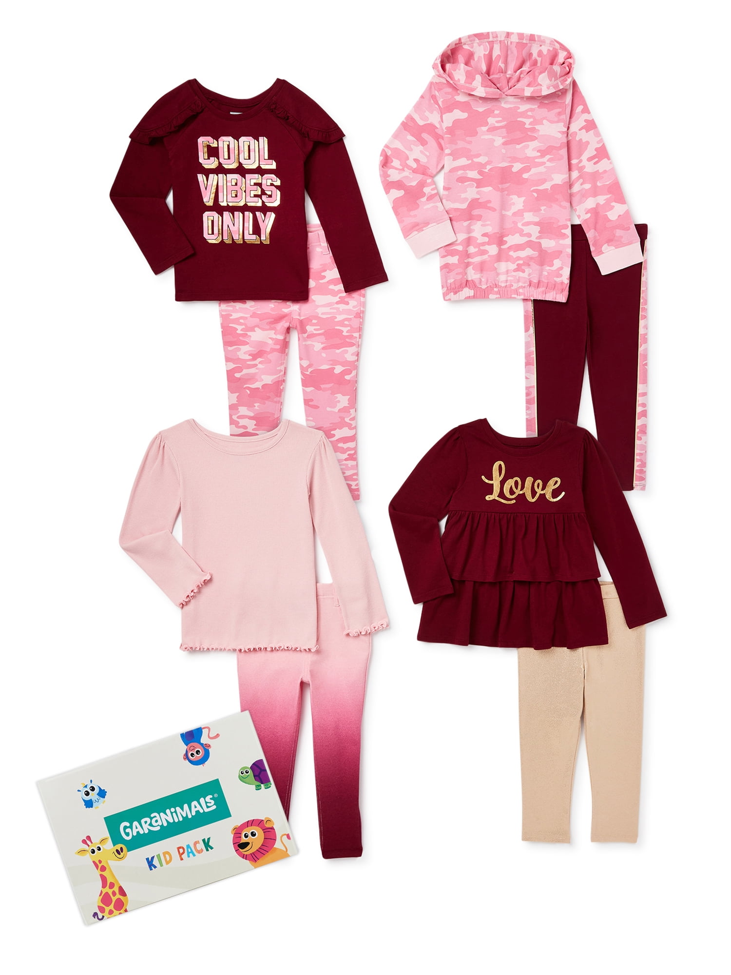 Garanimals Toddler Girls’ Mix & Match Outfits Kid-Pack, 8-Piece, Sizes ...