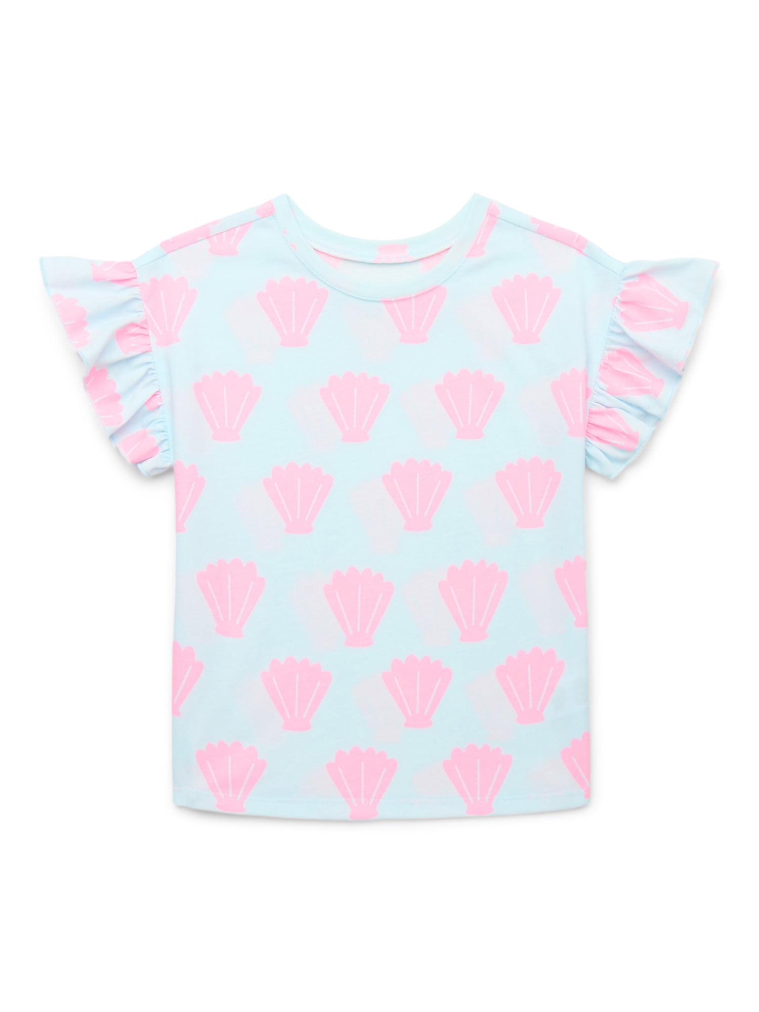 Garanimals Toddler Girl Short Flutter Sleeve Printed Top, Sizes 18M-5T ...