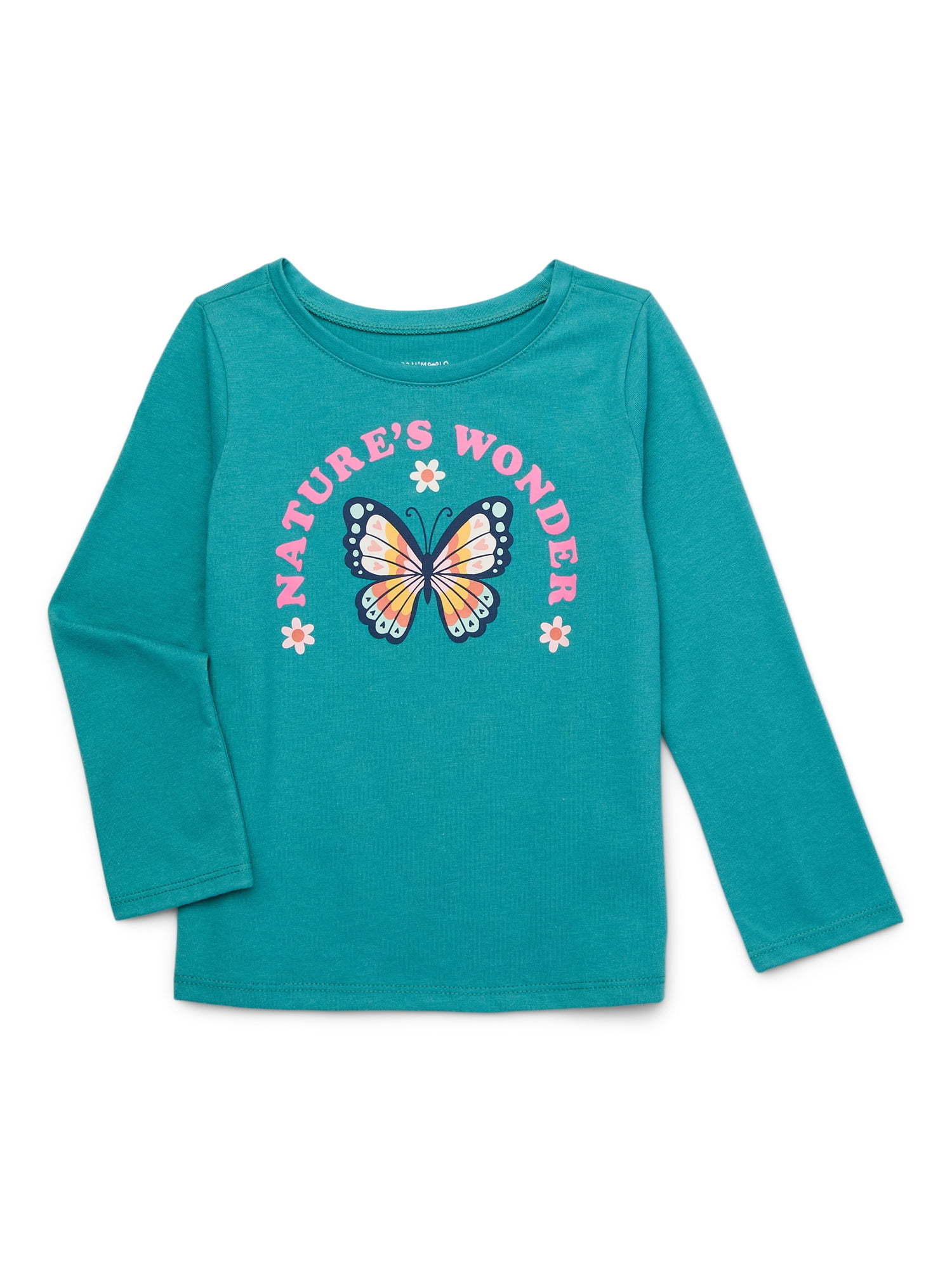 Garanimals Toddler Girls Raglan Tee with Long Sleeves, Sizes 18M-5T ...