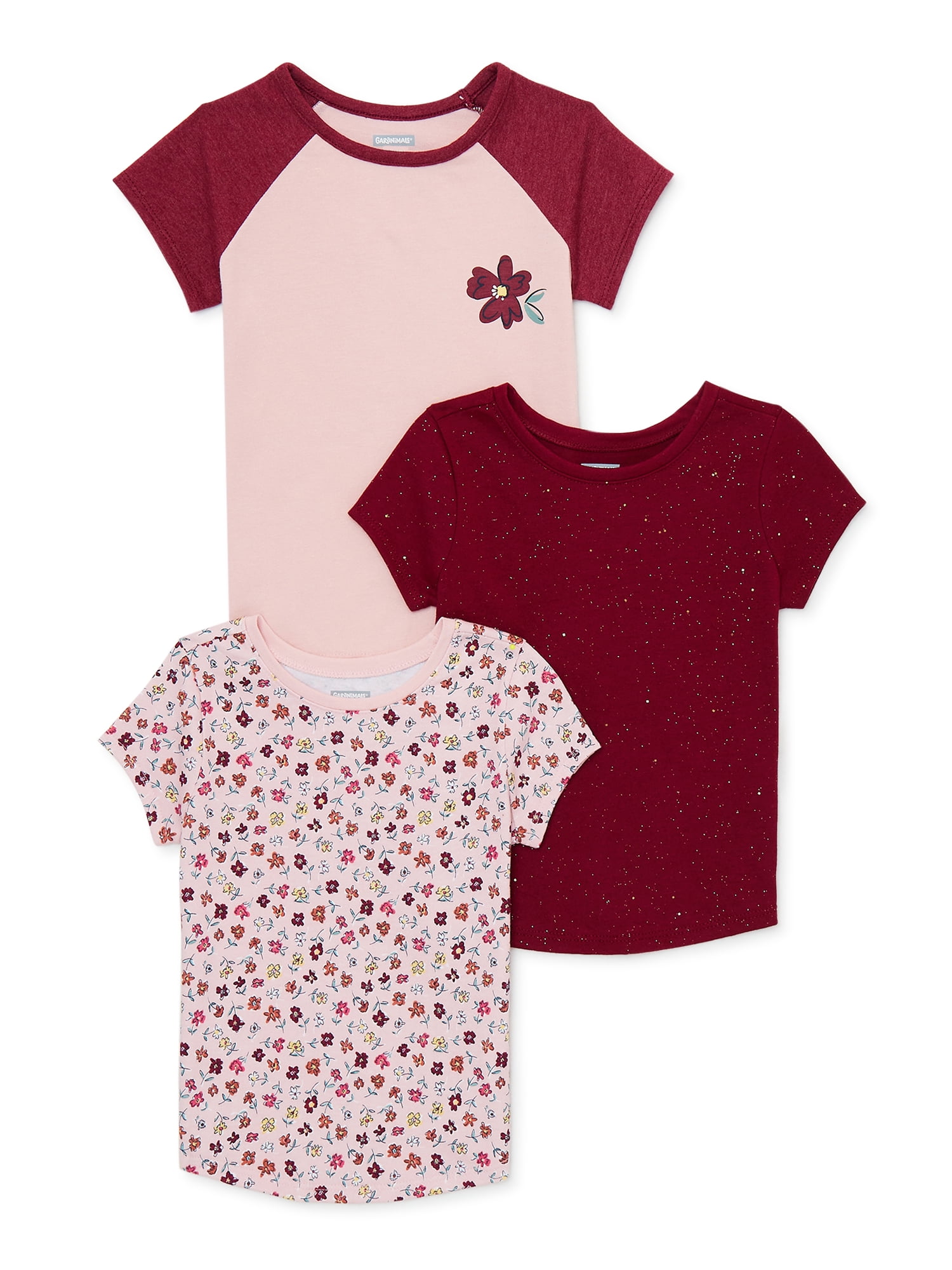 Garanimals Toddler Girls Short Sleeve T-Shirt Set, Sizes 12 Months-5 T ...
