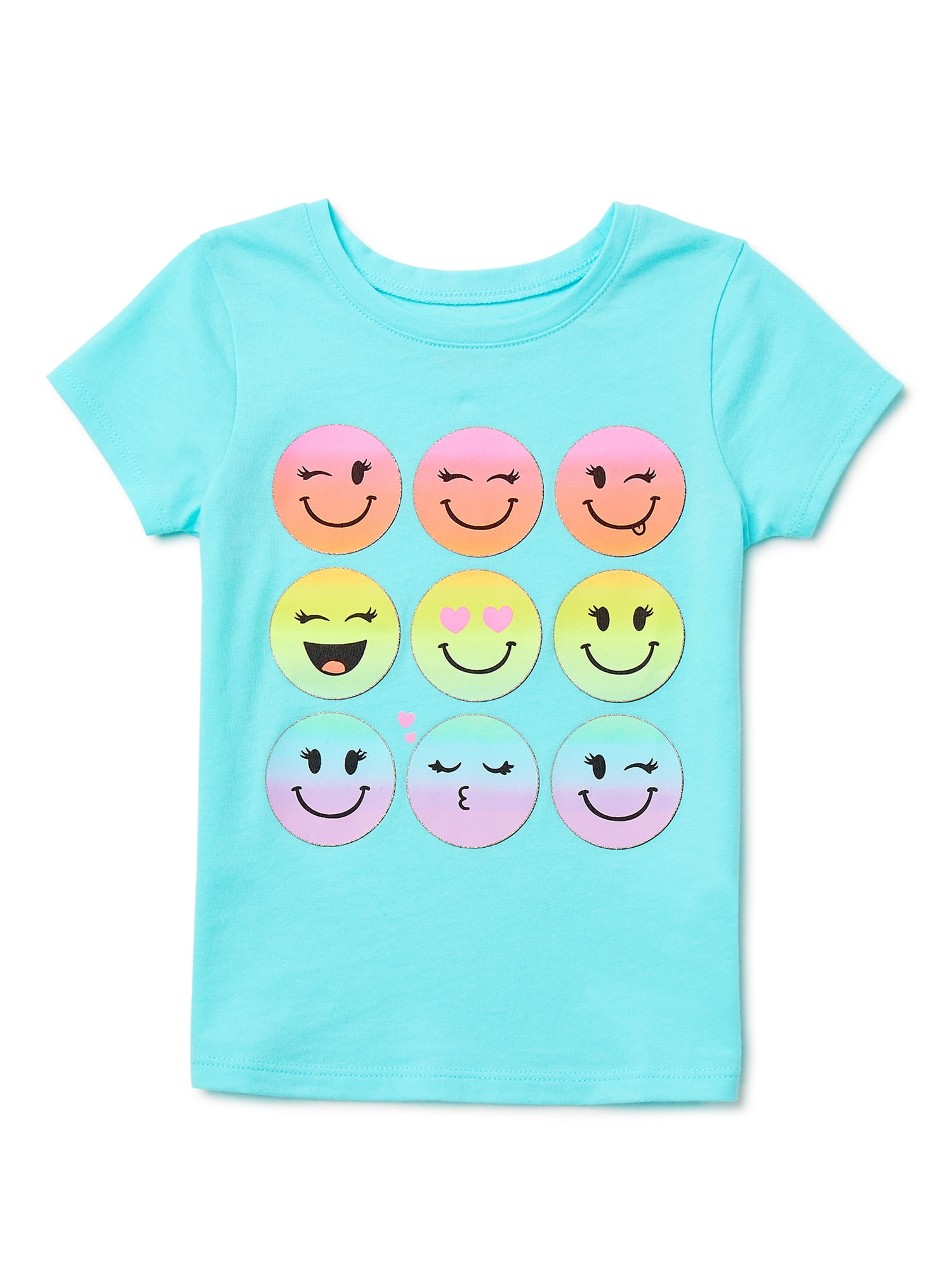 Garanimals Toddler Girls' Smiley Faces Short Sleeve T-Shirt - Walmart.com