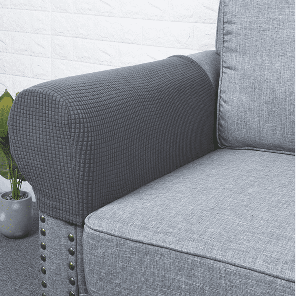 Garayma 2pcs Armrest Covers Stretch Fabric Armrest Covers Anti-Slip ...