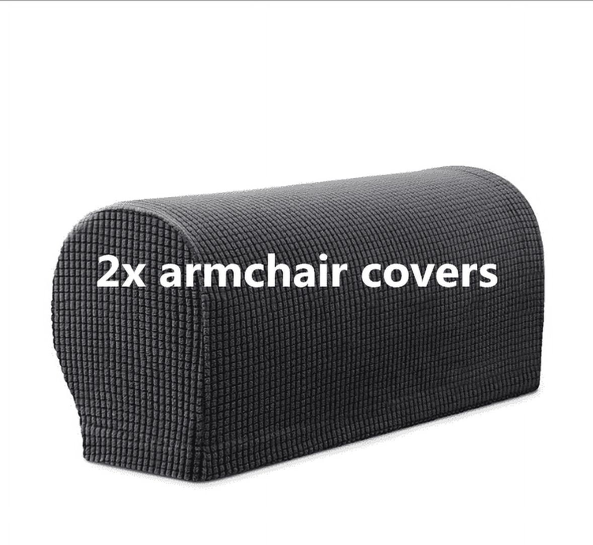 Garayma Armrest Covers 2pcs Stretch Fabric Anti-Slip Sofa Arm Chair ...