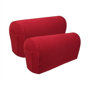 Stretch Armrest Covers with Pocket Anti-Slip Sofa Protector 2pcs Beige ...