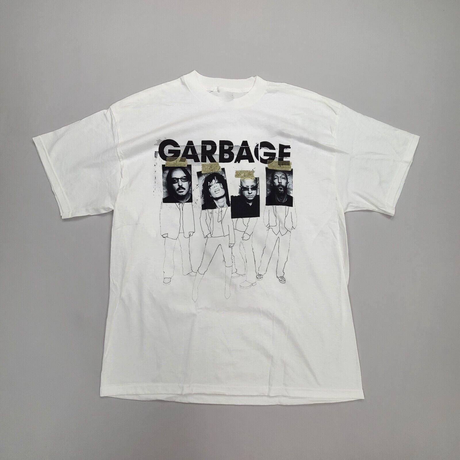 Garbage Band Adult White Rock World Tour T-Shirt Cotton Full Size BT170 ...