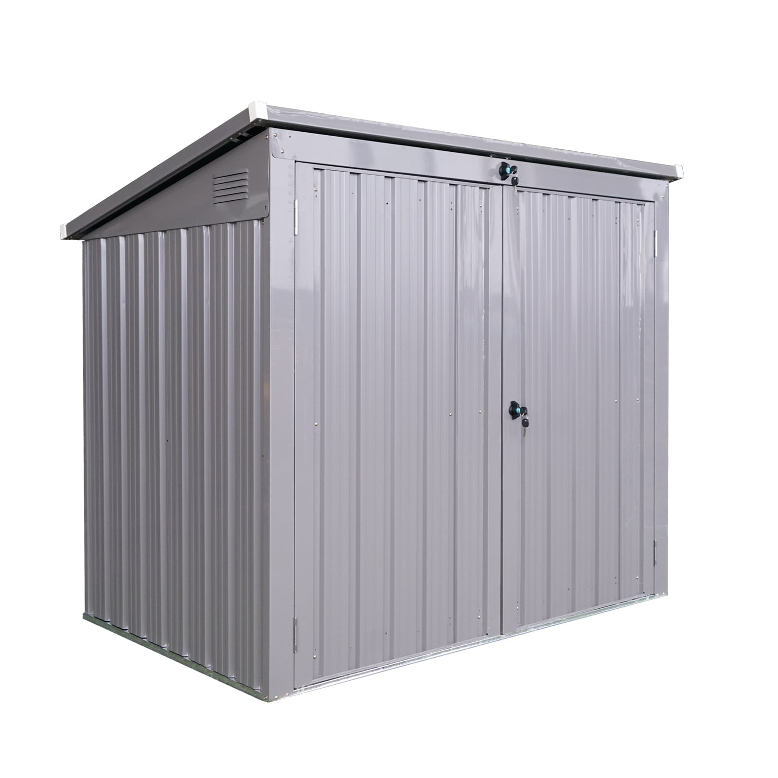 Garbage Bin Shed Stores 2 Trash Cans Metal Outdoor Bin Shed For Garbage ...