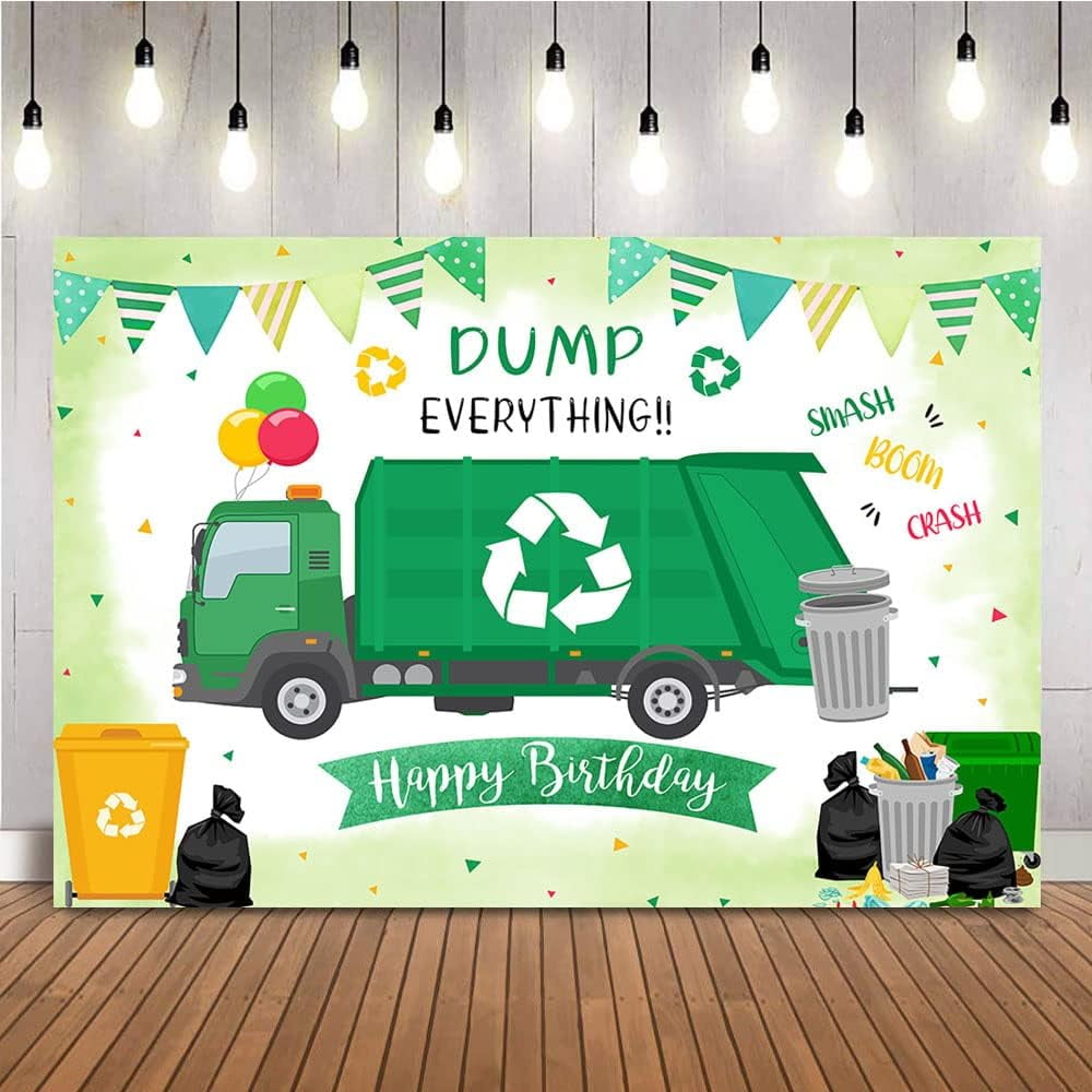 Garbage Birthday Backdrop Dump Everything Recycling Birthday Photo ...