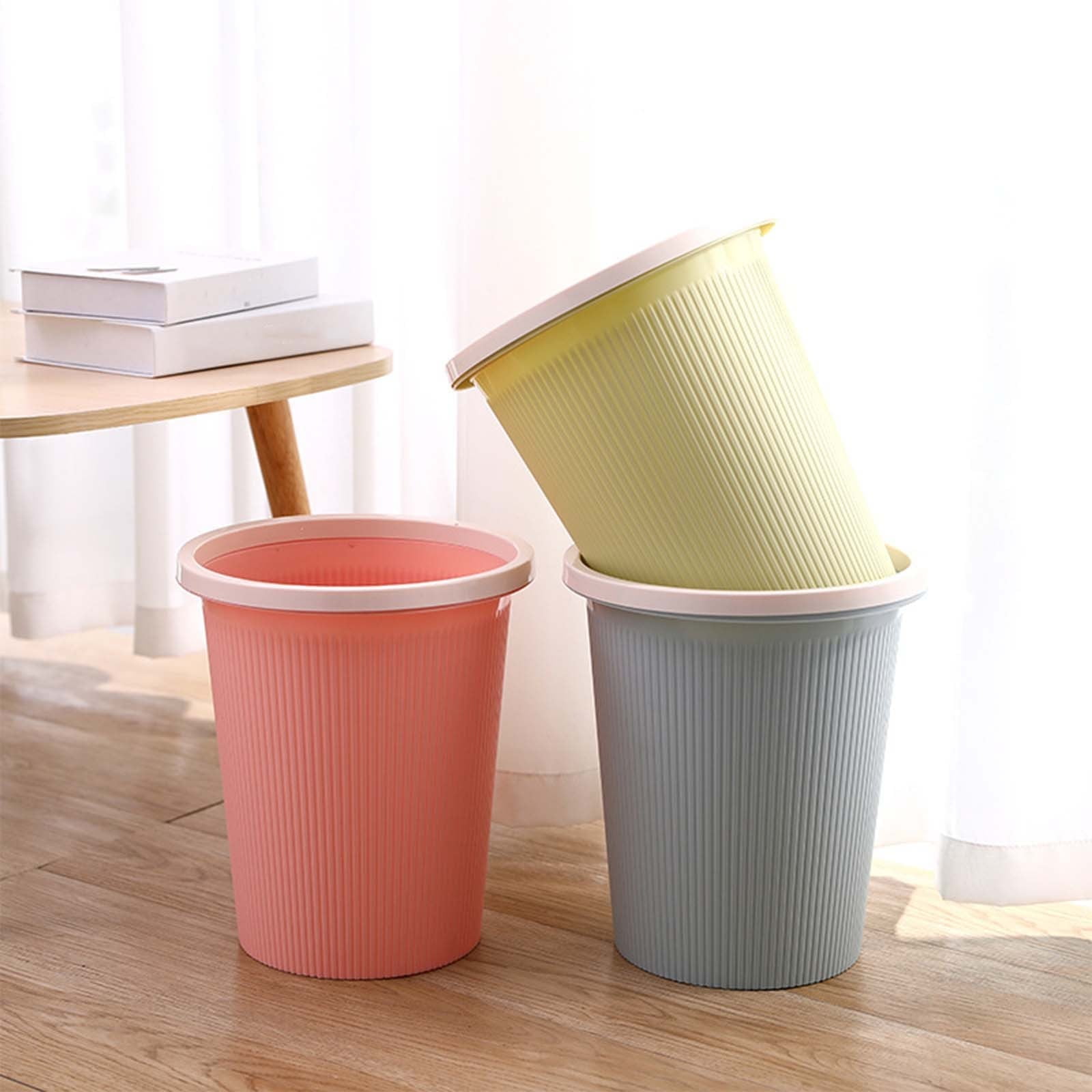 Garbage Can,Small Colorful Trash Can,Round Garbage Can,Plastic Trash ...