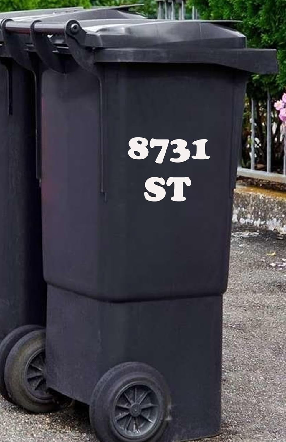 Garbage Can Vinyl Sticker with Your Home Address Personalized Trash bin ...