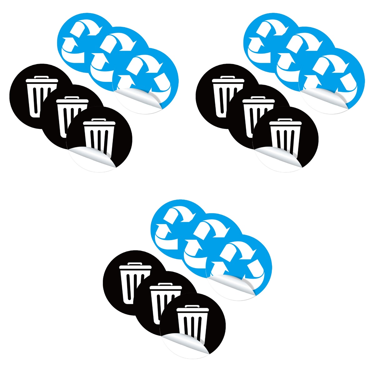 Garbage Classification Label 3 Sets Waste Sorting Stickers Can Decals ...