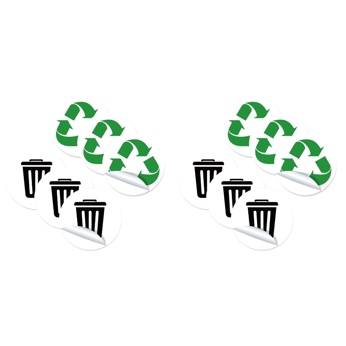 Garbage Classification Label Round Tag Sticker Labels Waste Container ...