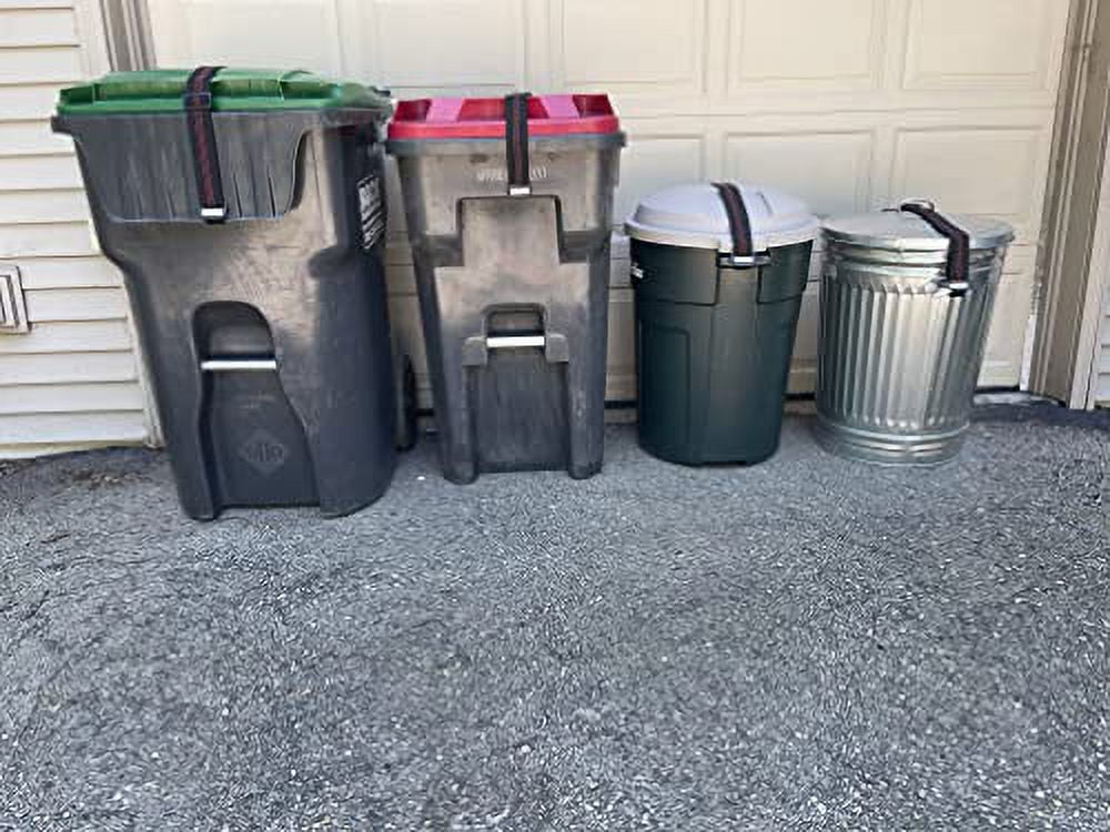 Garbage Commander Adjustable Black Garbage Can Security Strap, Heavy ...
