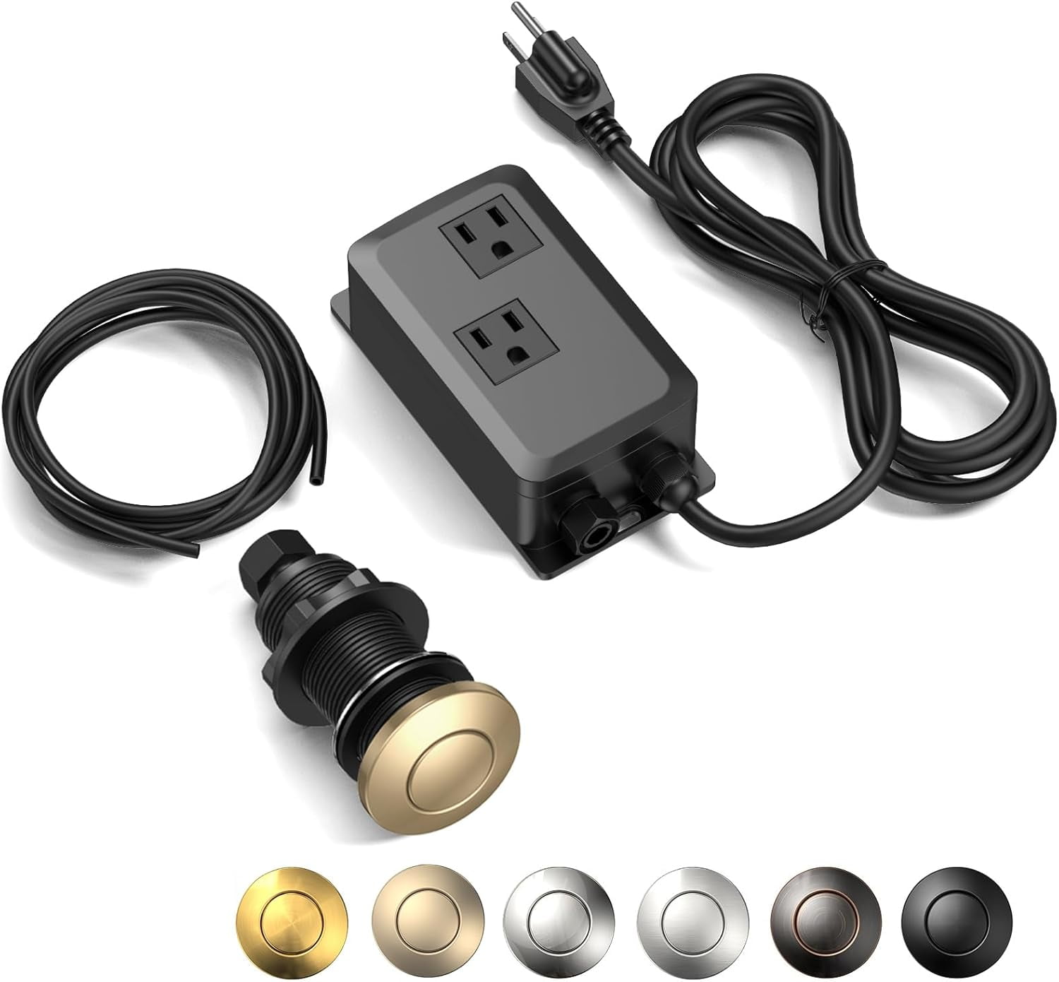 Garbage Disposal Air Switch Kit - Professional - Dual Outlet, Sink Top ...