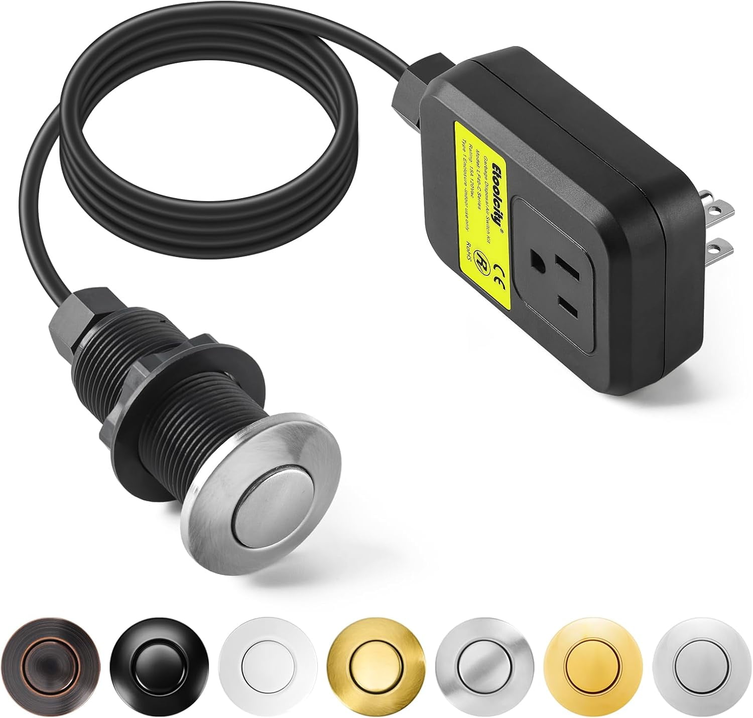 Garbage Disposal Air Switch Kit Sink Top Waste Disposal Long Stainless ...