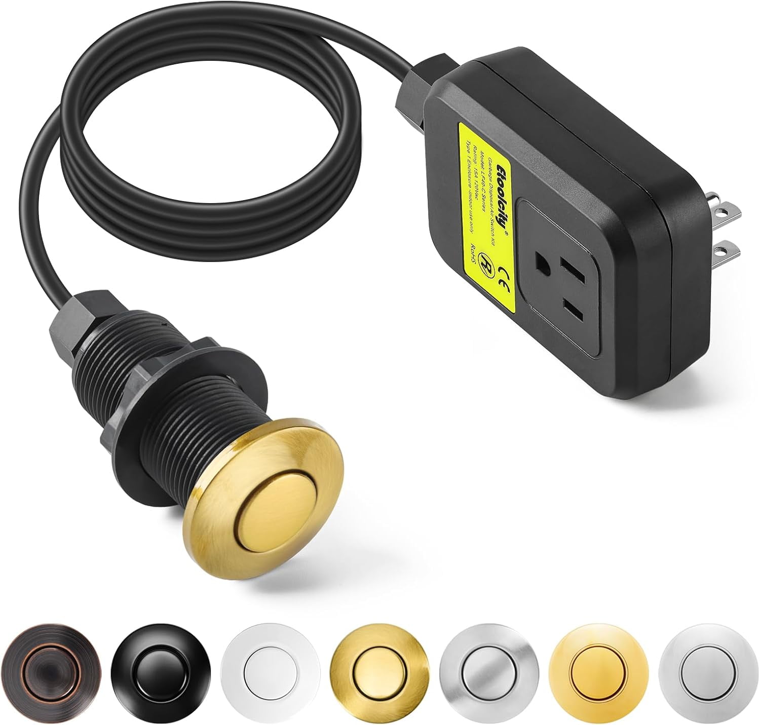 Garbage Disposal Air Switch Kit Sink Top Waste Disposal Long Stainless ...