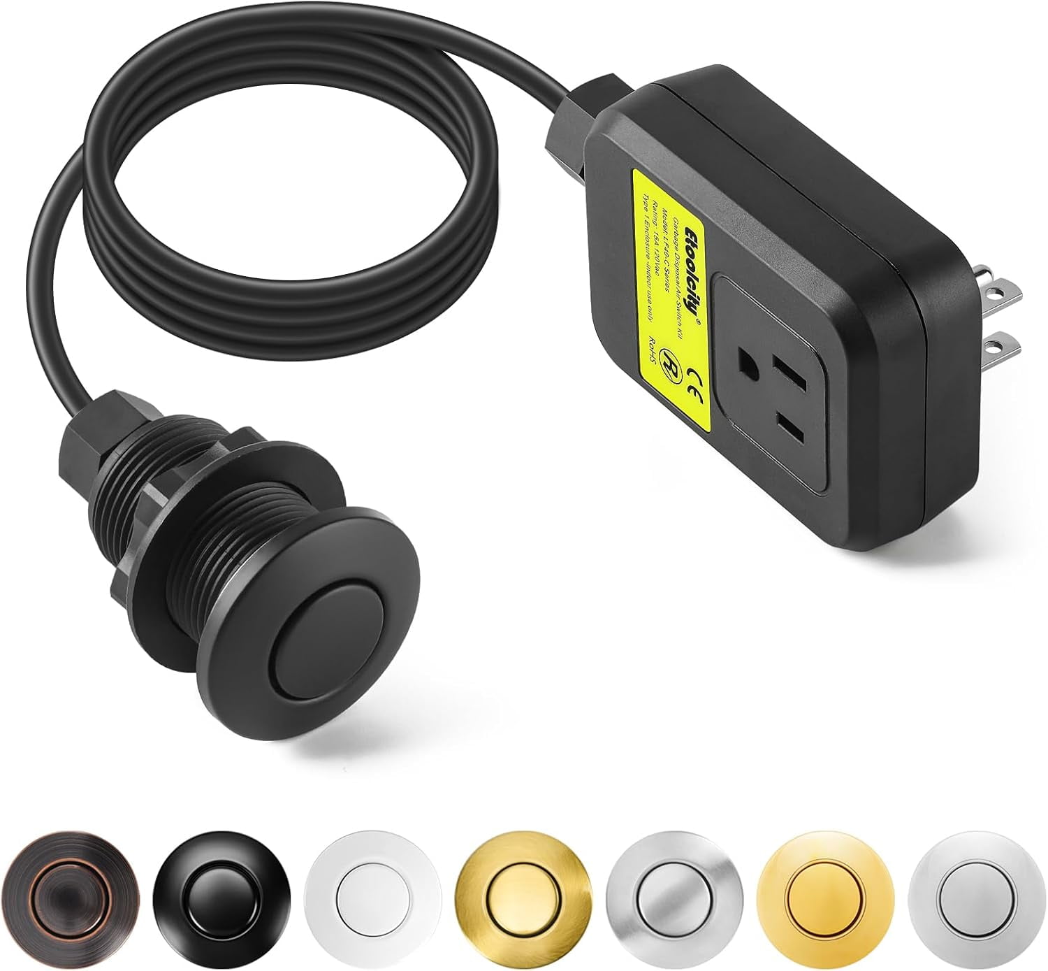 Garbage Disposal Air Switch Kit Sink Top Waste Disposal Stainless Steel ...