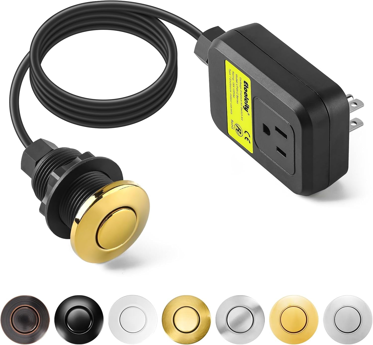 Garbage Disposal Air Switch Kit Sink Top Waste Disposal Stainless Steel ...