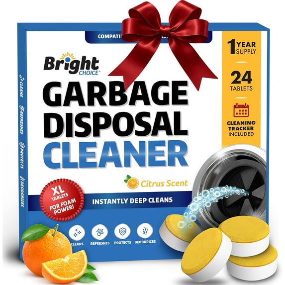 Garbage Disposal Cleaner and Deodorizer Tablets - 24 Pack, XL Citrus ...