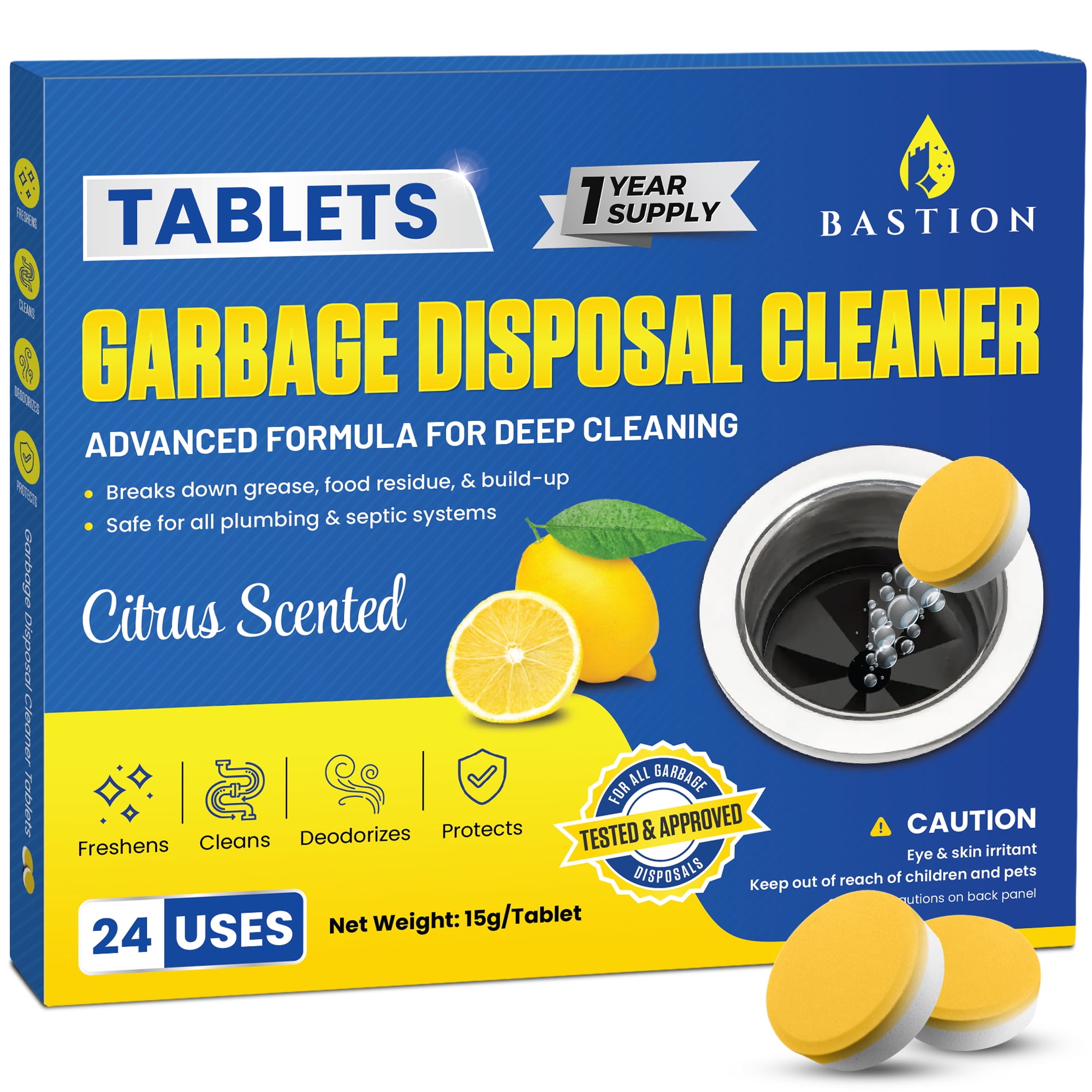 Garbage Disposal Cleaner Deodorizer Tablets - 24 Pack - Walmart.com