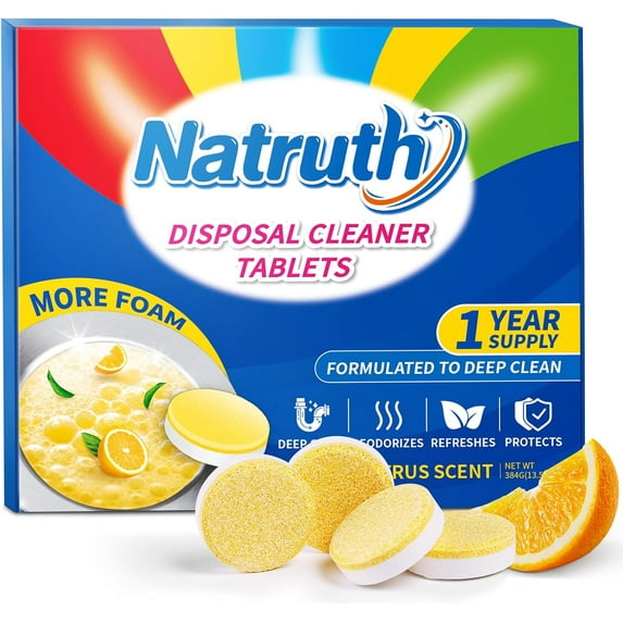 Garbage Disposal Cleaner Tablets - 24 Count - Lemon Scent - Removes ...
