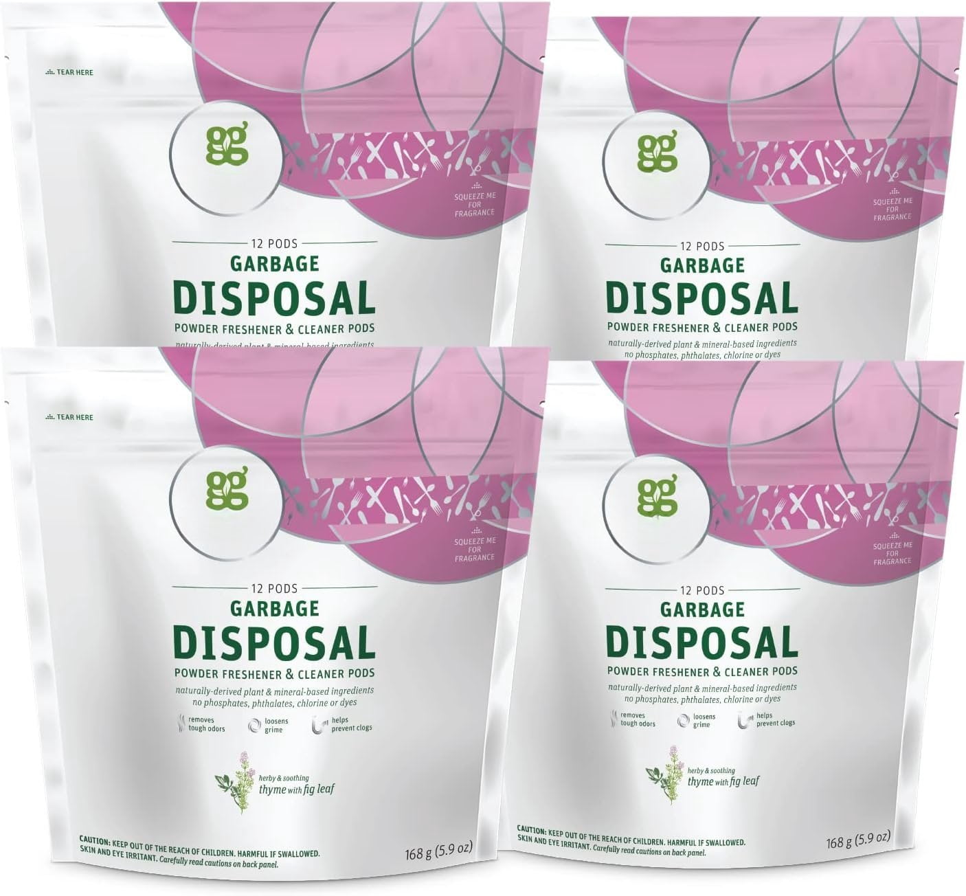 Garbage Disposal Freshener and Cleaner Pods, 48 Count, Thyme with Fig ...