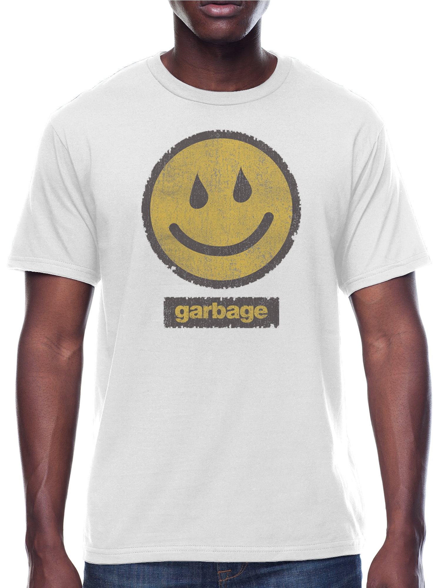 Garbage, Men's & Big Men's Graphic Tee Shirt, Garbage Happy Face, Sizes ...